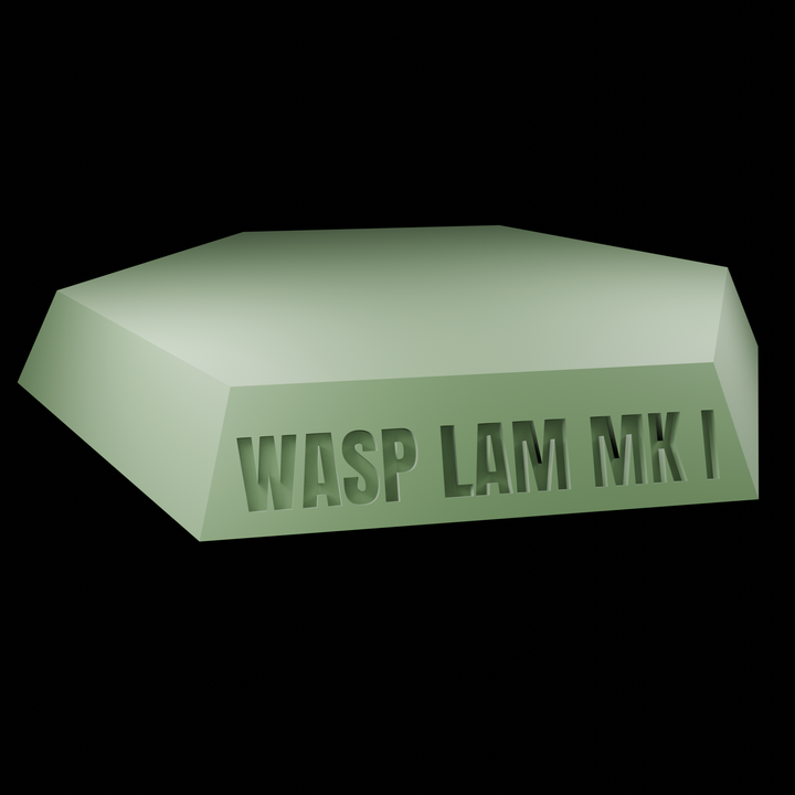 3D Printable Wasp LAM Mk I Battletech Hex Base by James Hall
